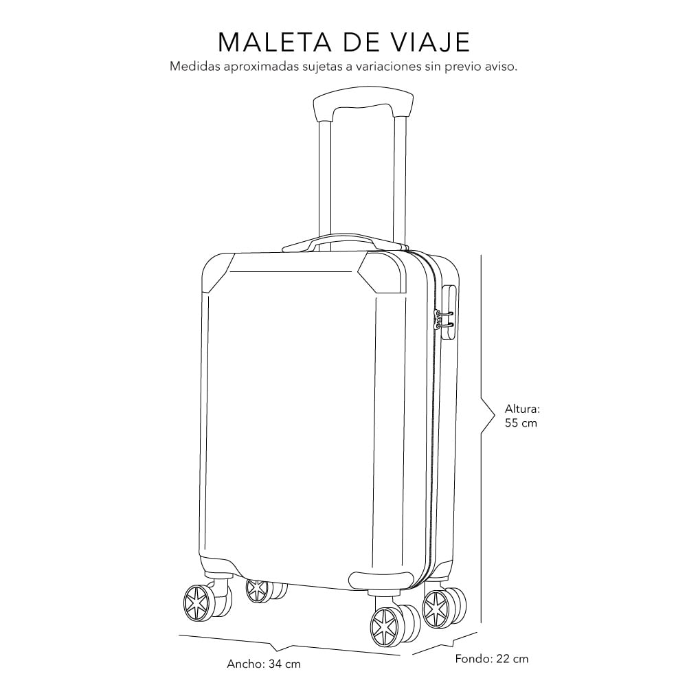 Maleta de mano viaje rigida con ruedas 10kg Amarillo CZD