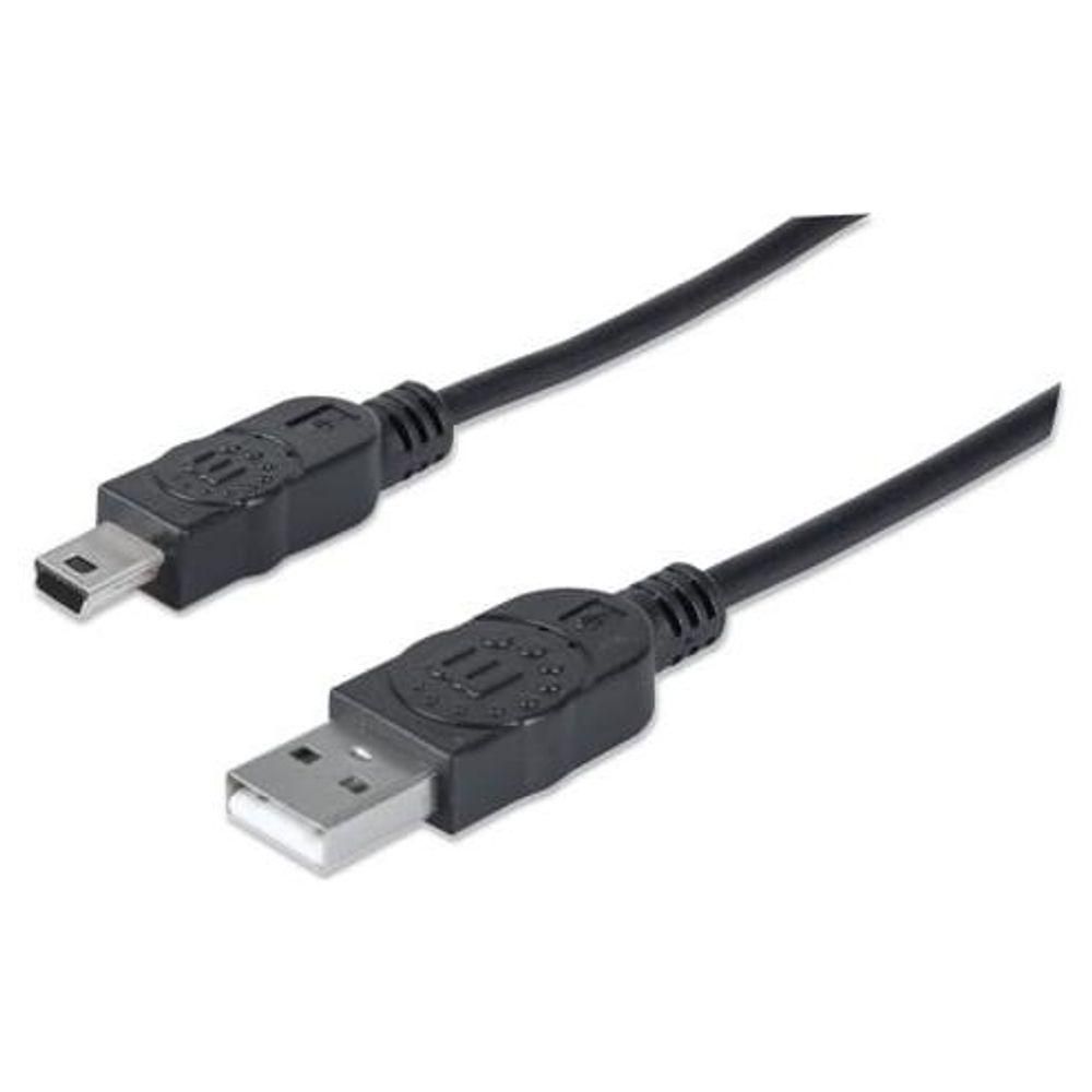 Cable Manhattan USB tipo A macho a USB tipo B mini de 5 pines, 1.8m.