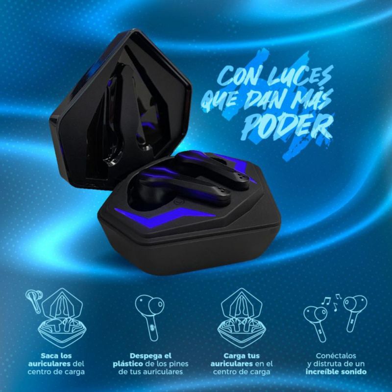Audífonos Gamer Dark Gemgame Inalámbricos Auriculares TWS Bluetooth con ...