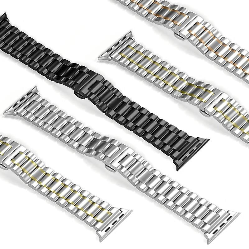 Correa de acero inoxidable BINGHONG para Apple Watch S10/Ultra2, plata, 38-42 mm, hombre