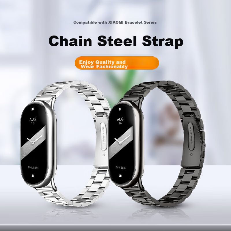 Correa de acero inoxidable BINGHONG para Xiaomi Band 8, negra