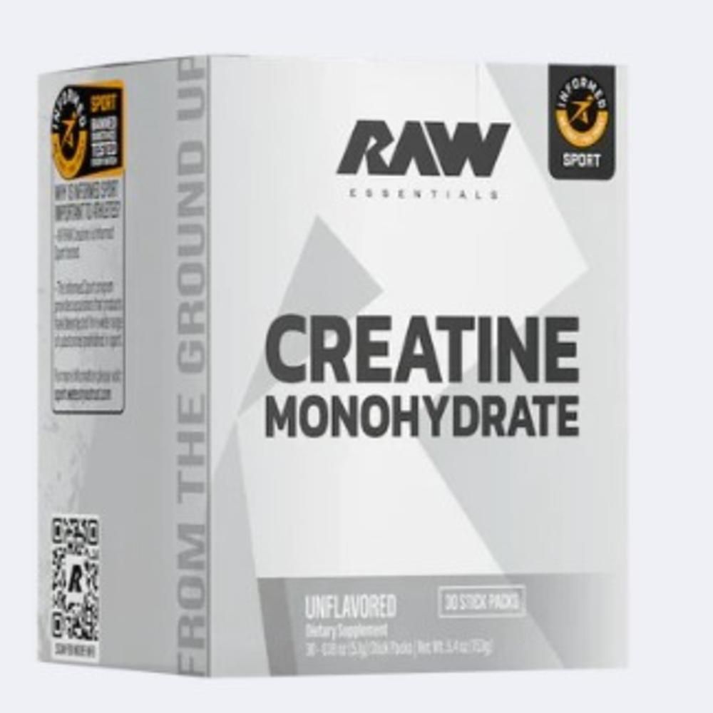 Raw Creatina 30 Sticks Pack Box