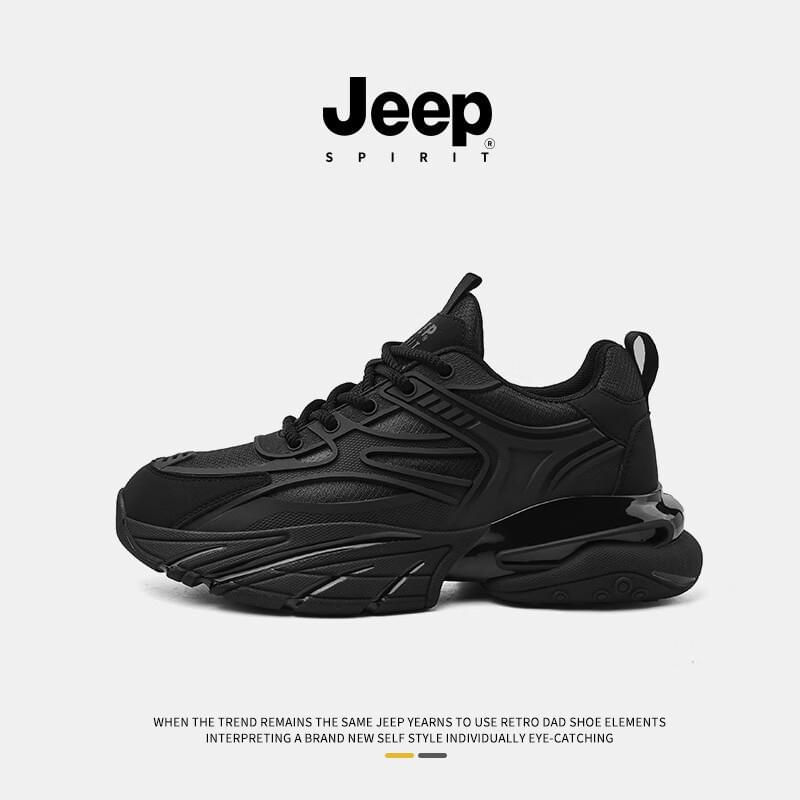 Tenis altos JEEP SPIRIT 2601 de microfibra y malla Negro para hombre