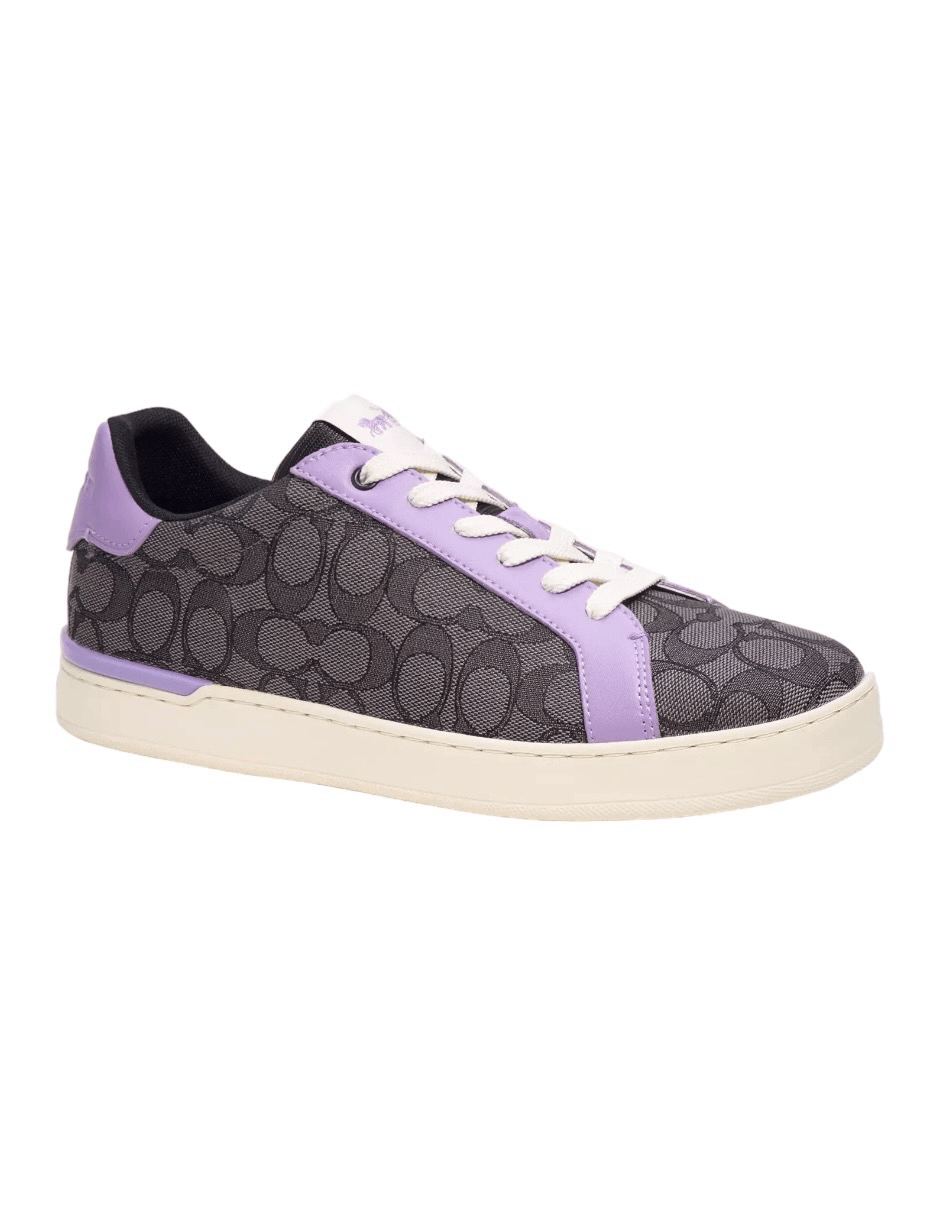 TENIS COACH SIGNATURE JACQUARD COLOR NEGRO/MORADO