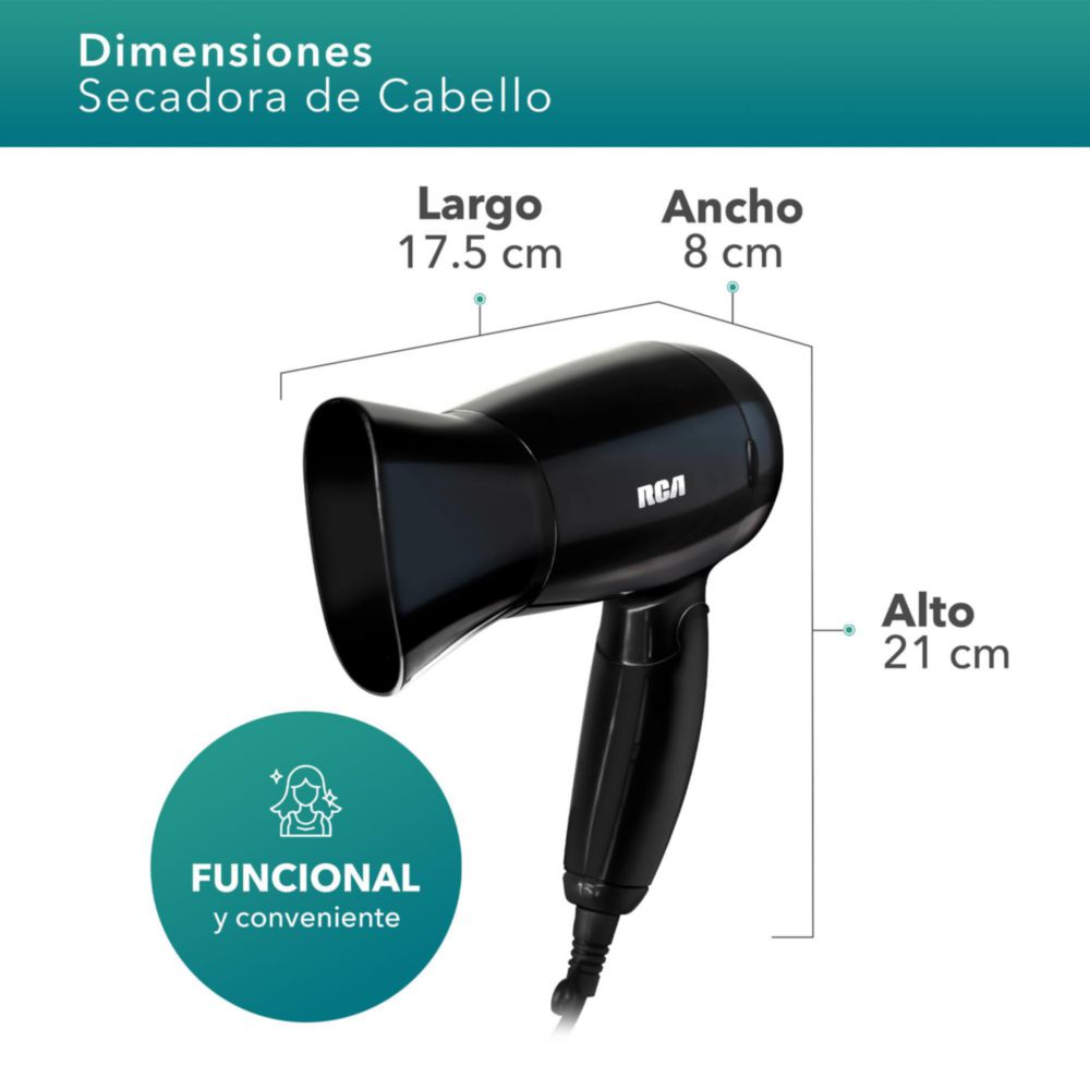 RCA Secadora para Cabello de Mango Plegable RC-P8 , rca, secadora ...