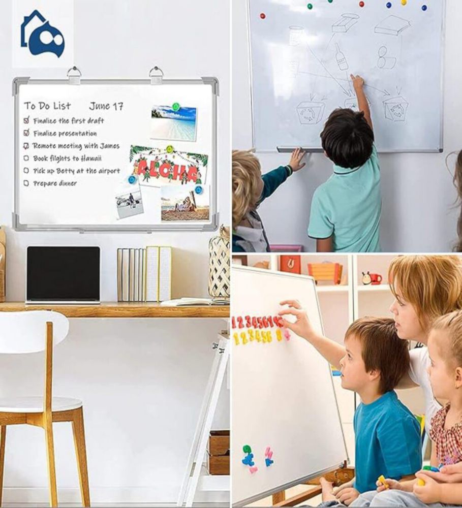 Pizarrón Magnético Bluelander 60x40 cm Doble Cara con Accesorios