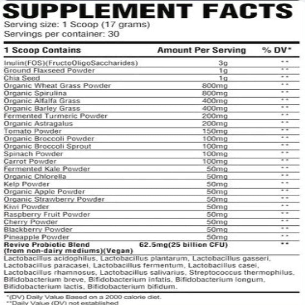 Revive Daily Greens 30 Serv Fresh Berry