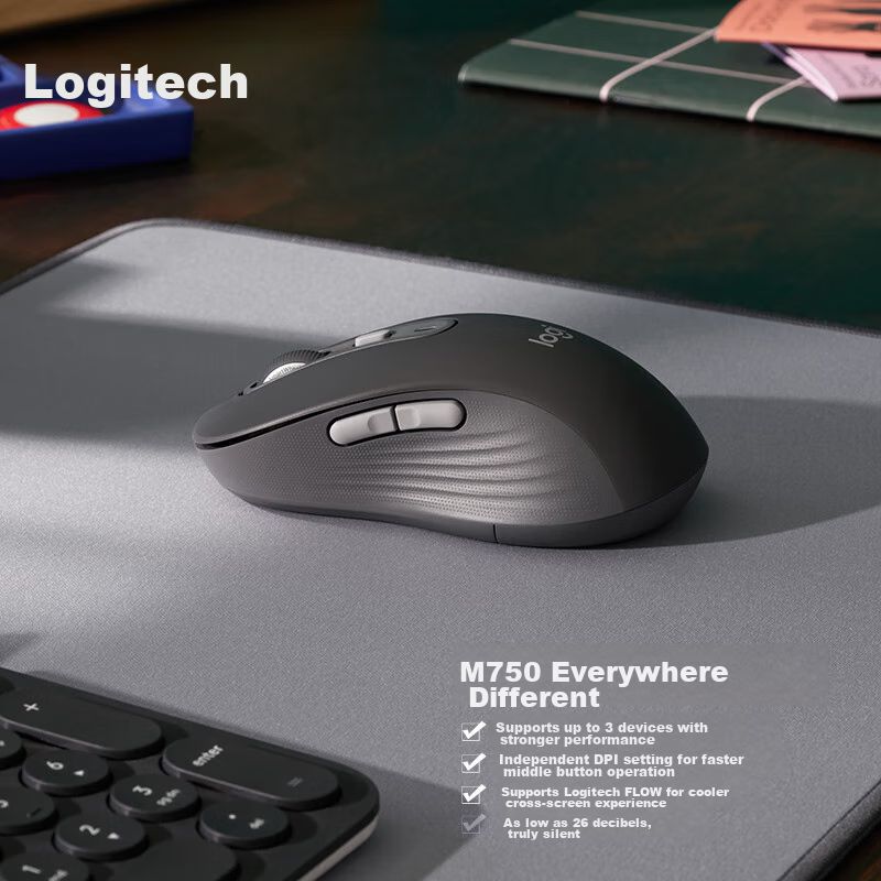 Mouse Logitech M750M Negro Silencioso