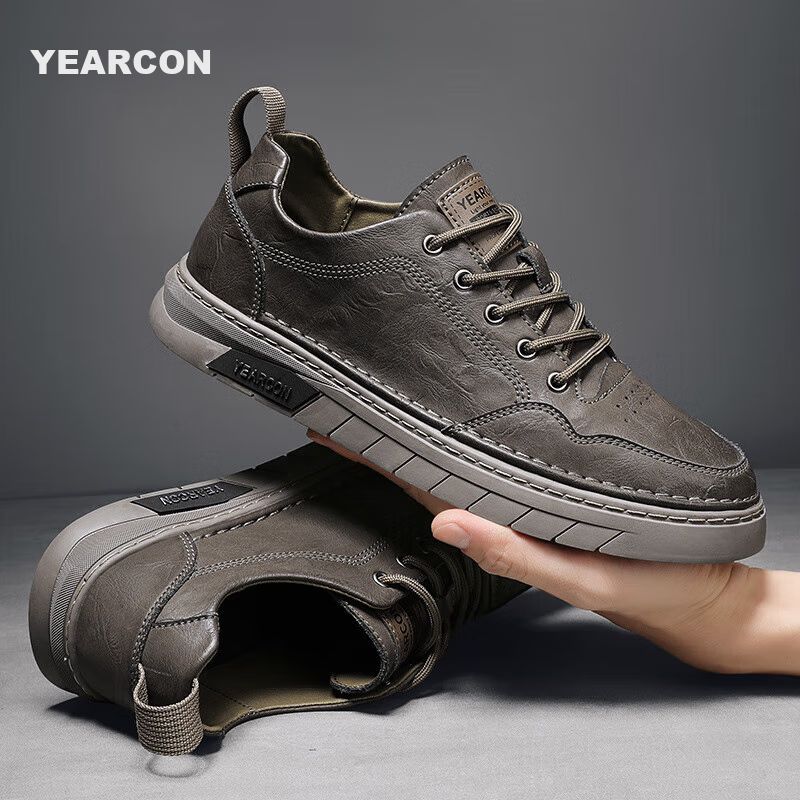 Tenis clásicos YEARCON E53304359 de cuero de vaca Marrón para hombre