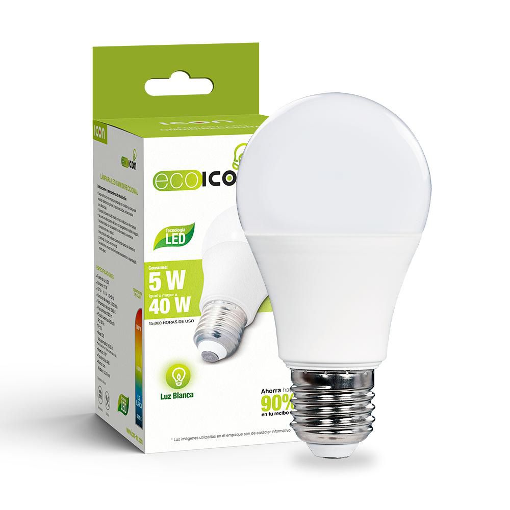 ICON Pack 10 Focos LED 5W E26 Luz Blanca Fría 6500K Ilumina 40W