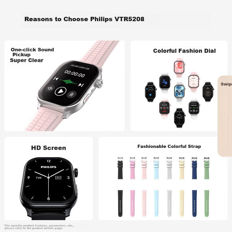 Smartwatch Philips Vtr5208 1.95" Oled Negro