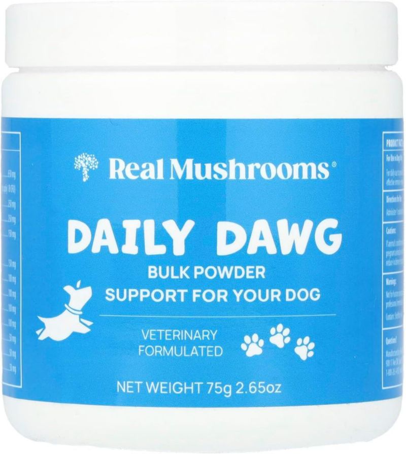 Real Mushrooms Daily Dawg Powder Sistema Inmune Perros 75g Sin Sabor