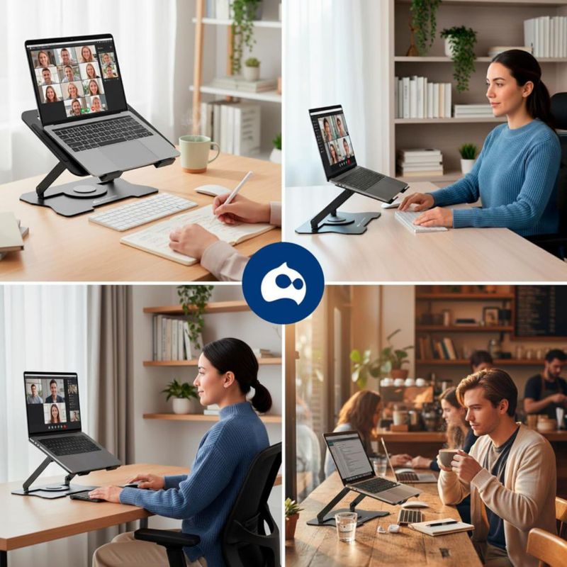 Bluelander Soporte para Laptop Giratorio 360°, Base de Aluminio ...