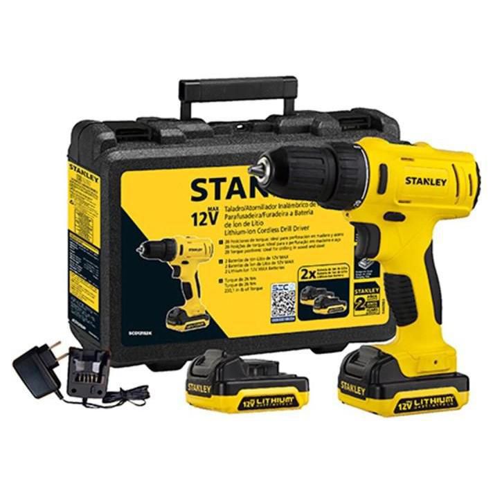 TALADRO / ATORNILLADOR STANLEY 3/8'' 12V 2 BATERÍAS