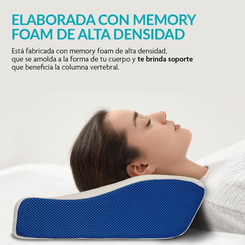 Almohada de Memory Foam Cervical Ortopédica y Ergonómica