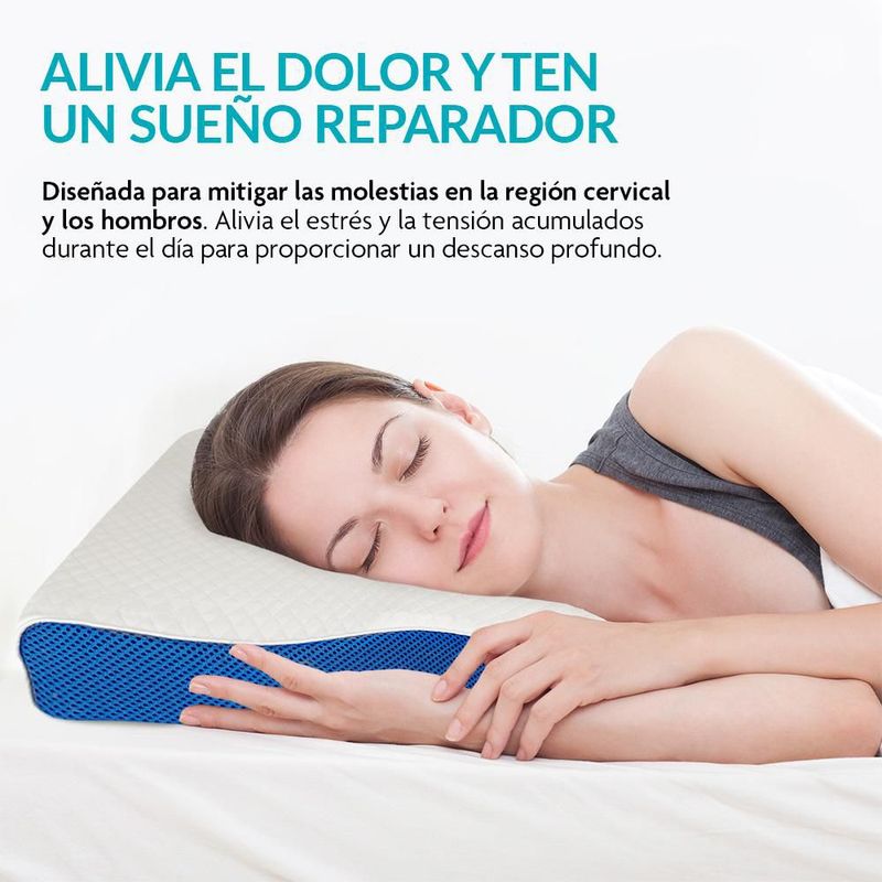 Almohada de Memory Foam Cervical Ortopédica y Ergonómica
