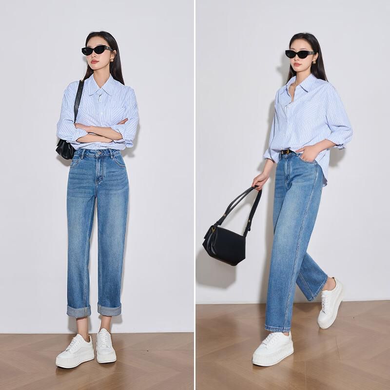 Jeans Olrain pierna recta algodón azul denim