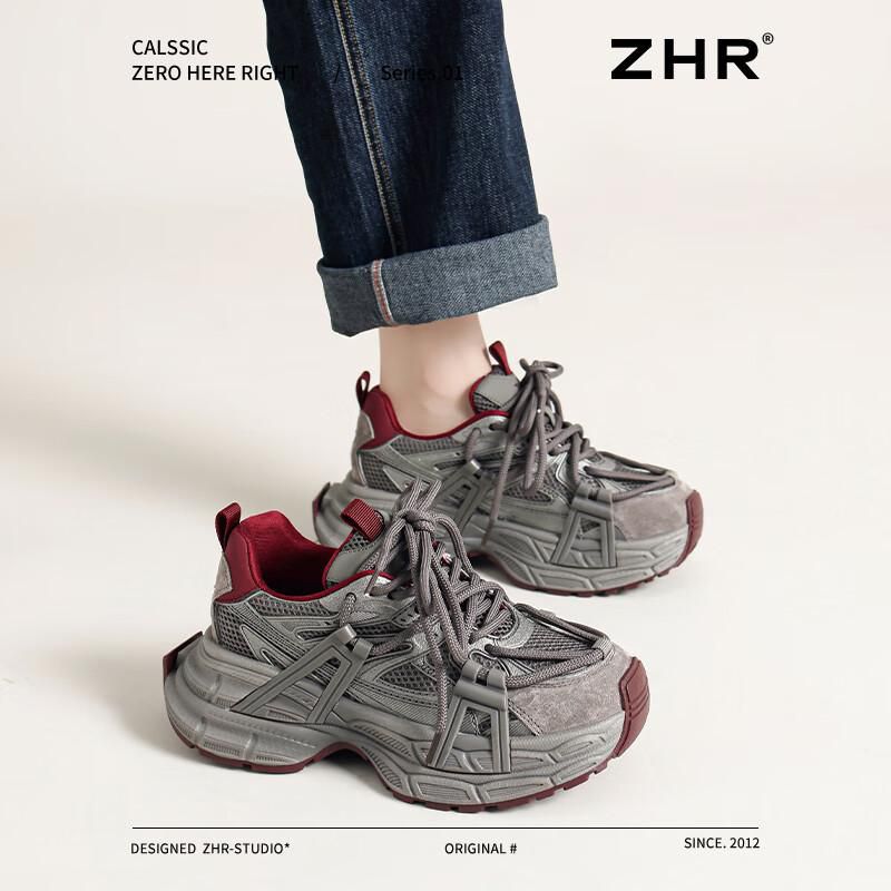 Tenis Zhr Jt65 Gris Y Rojo Para Mujer