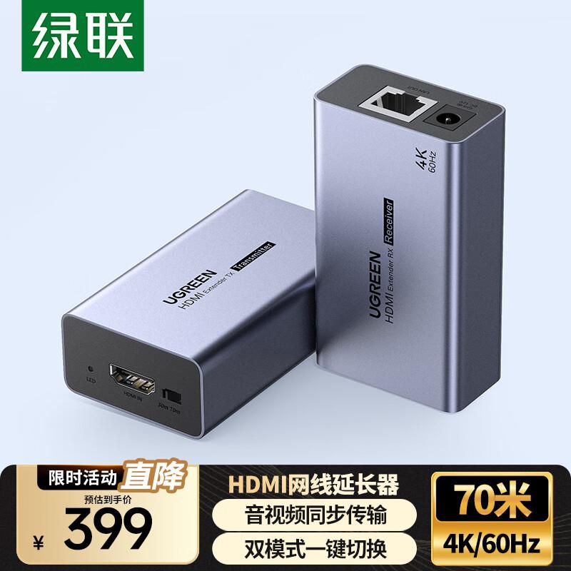 Extensor HDMI UGREEN Transmisor RJ45 Receptor Negro