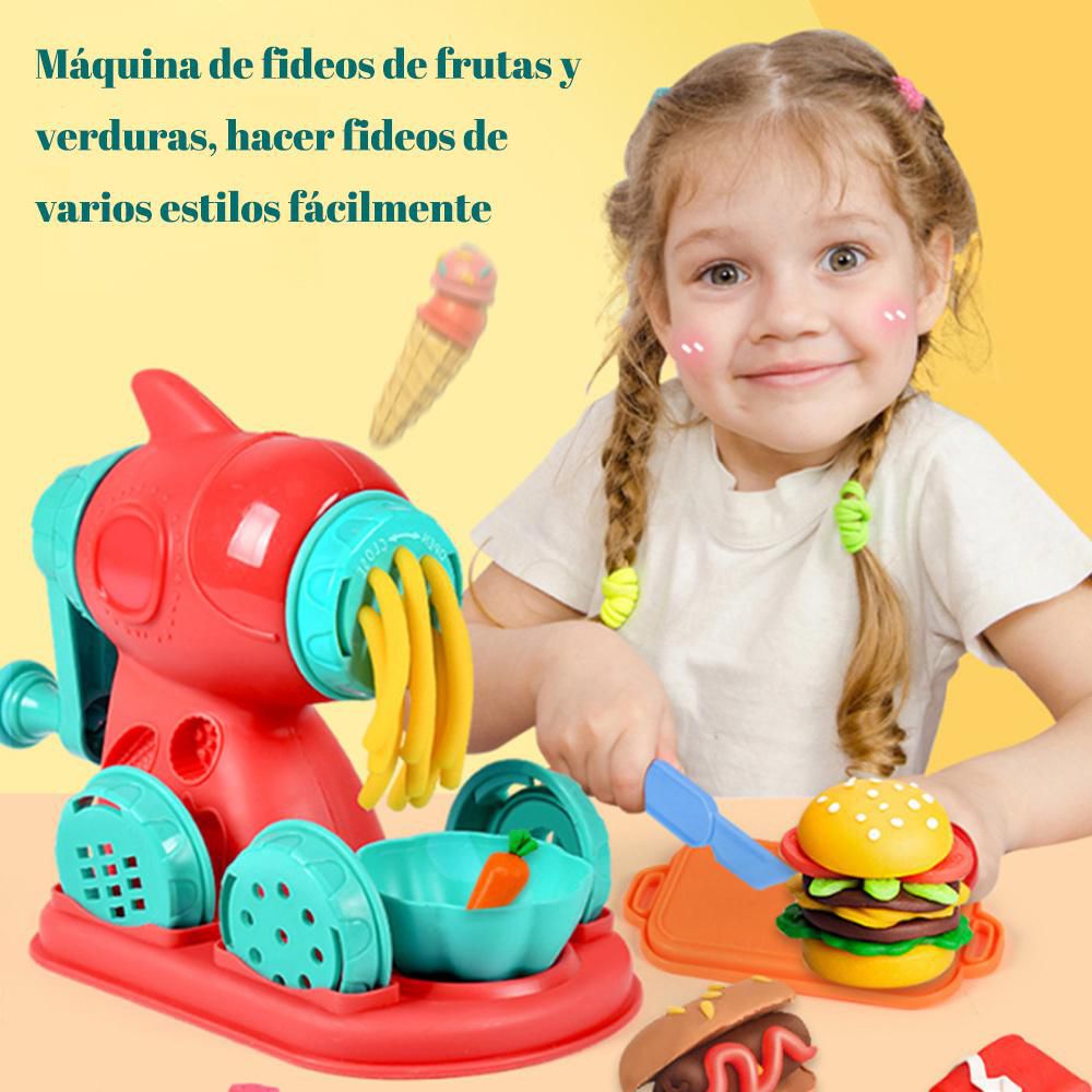 Máquina de Plastilina para Hacer Fideos con Moldes - Set de Harina de ...