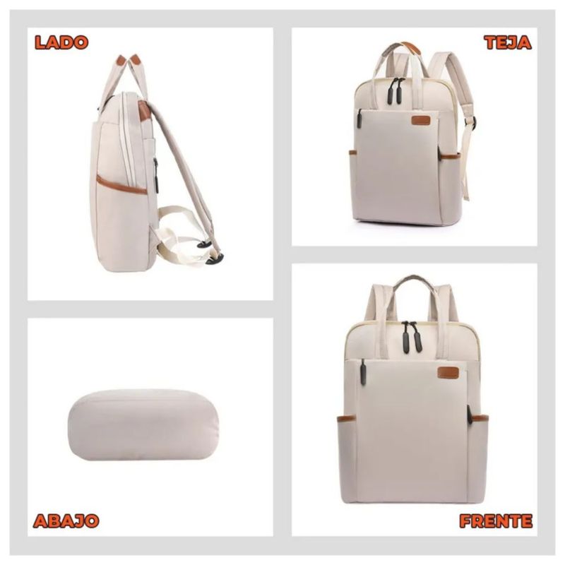 Mochila Para Laptop De Tela Oxford Color Gris
