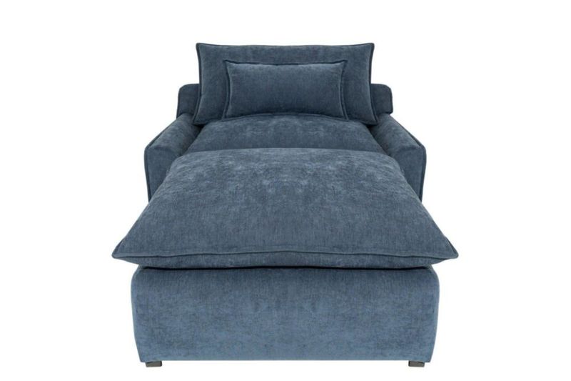 Sillon individual con taburete Nabu Azul Marino Kessa Muebles