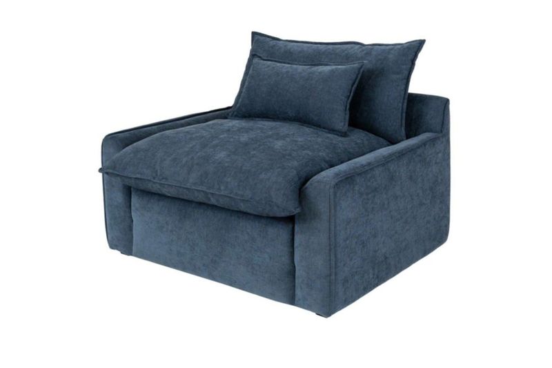 Sillon individual con taburete Nabu Azul Marino Kessa Muebles