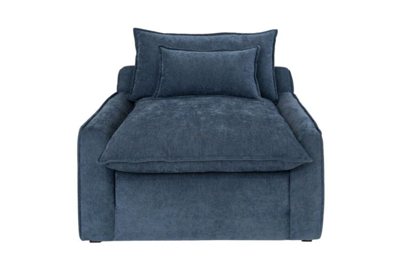 Sillon individual con taburete Nabu Azul Marino Kessa Muebles