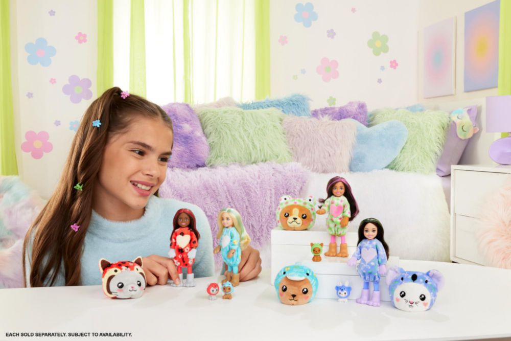 Barbie Cutie Reveal Chelsea Muñeca y Accesorios, Disfraz de Peluche de