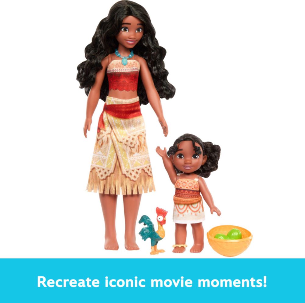 Disney Moana 2 Muñecas Moana y Simea con Heihei y Accesorios Figuras d
