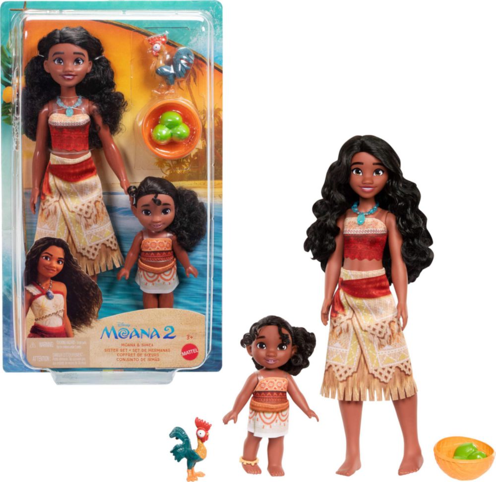 Disney Moana 2 Muñecas Moana y Simea con Heihei y Accesorios Figuras d