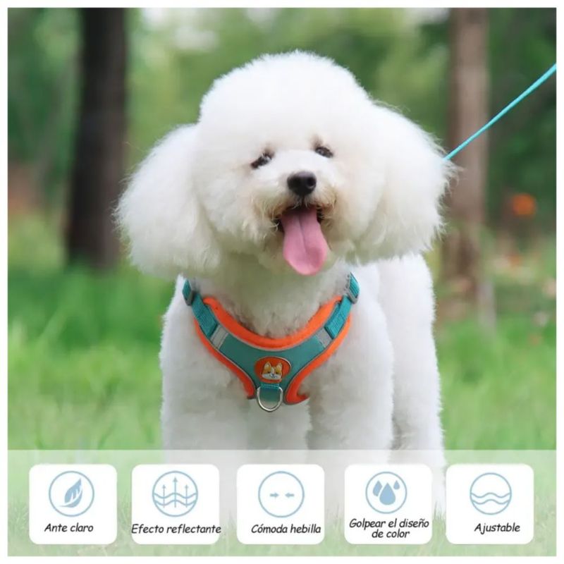 Pechera Arnés Para Perro Con Bandas Reflectivas Color Azul