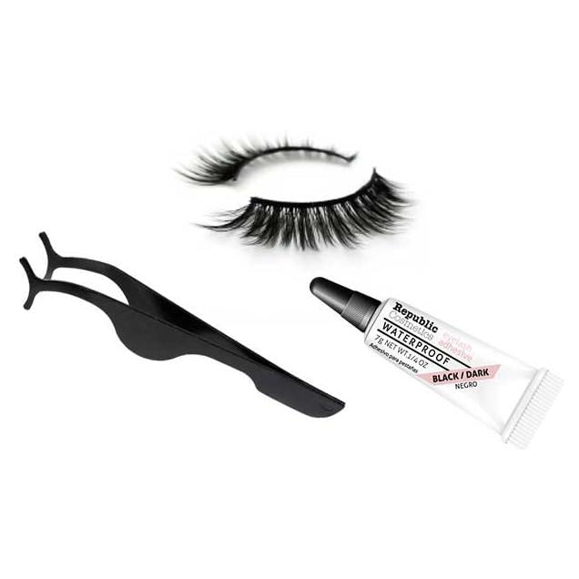 Set 5 Pares Pestañas Postizas A5 010 Con Aplicador Y Pegamento Black
