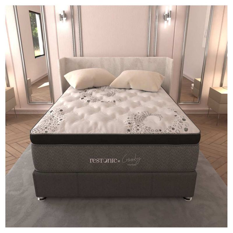 Colchon Restonic King Size Crosby Premier Con Base Y Almohadas