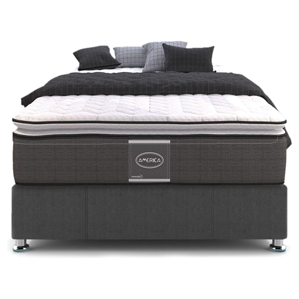 Colchon America Queen Size Ortopédico Colchoneta Antibacterial + Base