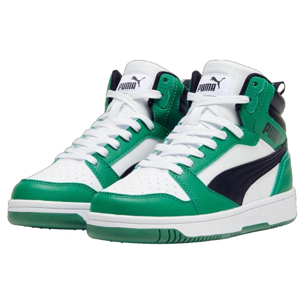 Tenis Puma Rebound V6 MID JR UNISEX 393831-10 Verde