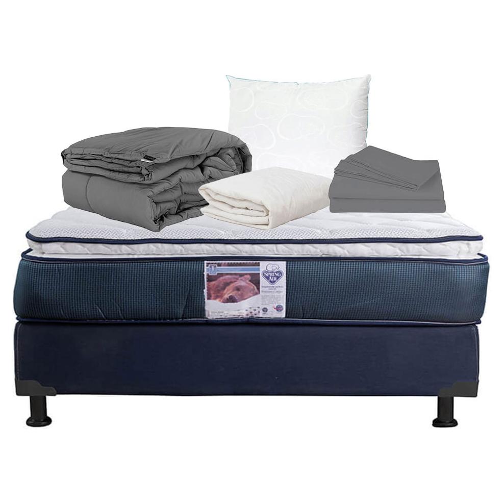Colchón Individual Spring Air Mónaco + Box + Full Blancos CZD