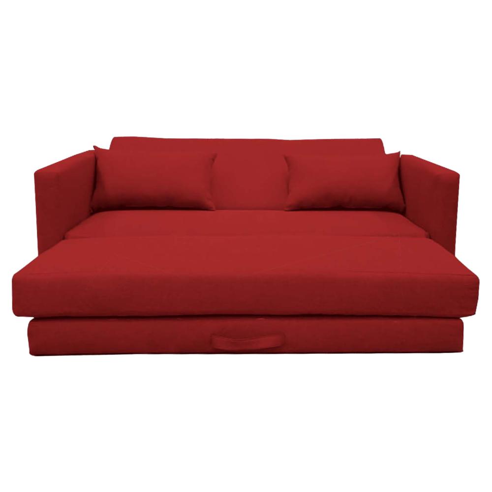 Sofa Cama Ciro Tela Curri Rojo