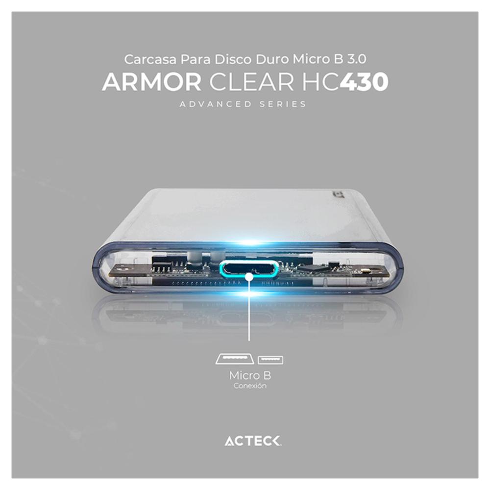 Case Enclosure ACTECK ARMOR CLEAR HC430 5 Gbps SATA 2.5 USB Blanco Case Enclosure ACTECK ARMOR CLEAR HC430 5 Gbps SATA 2.5 USB Blanco