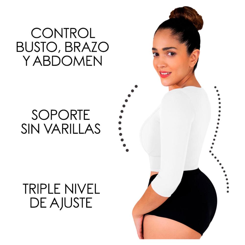 Faja reductora moldeadora brazos y espalda Slim Top Blanco M2036
