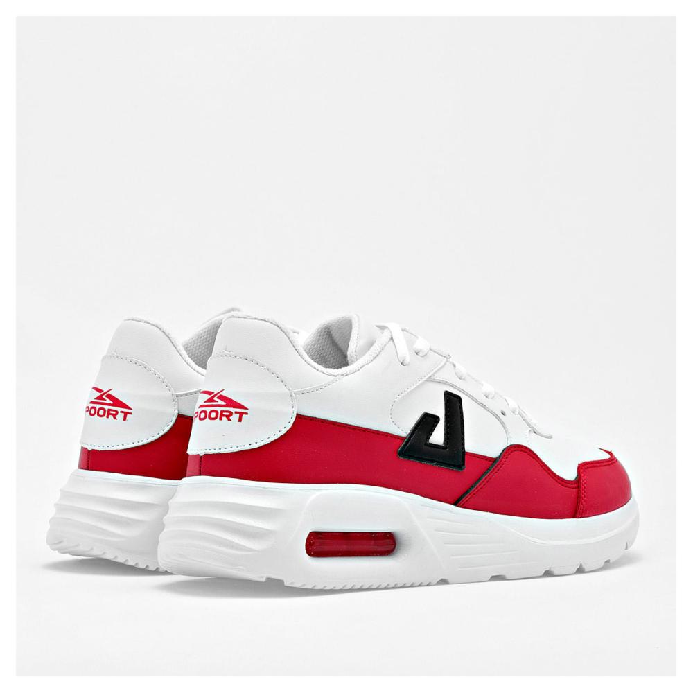 Apoort Tenis deportivo para hombre blanco rojo negro, código 124726-F