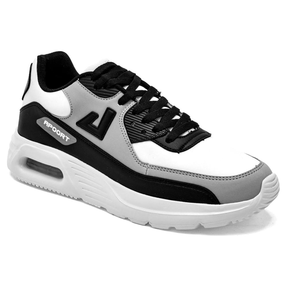 Apoort Tenis deportivo para hombre blanco negro gris, código 121155-F