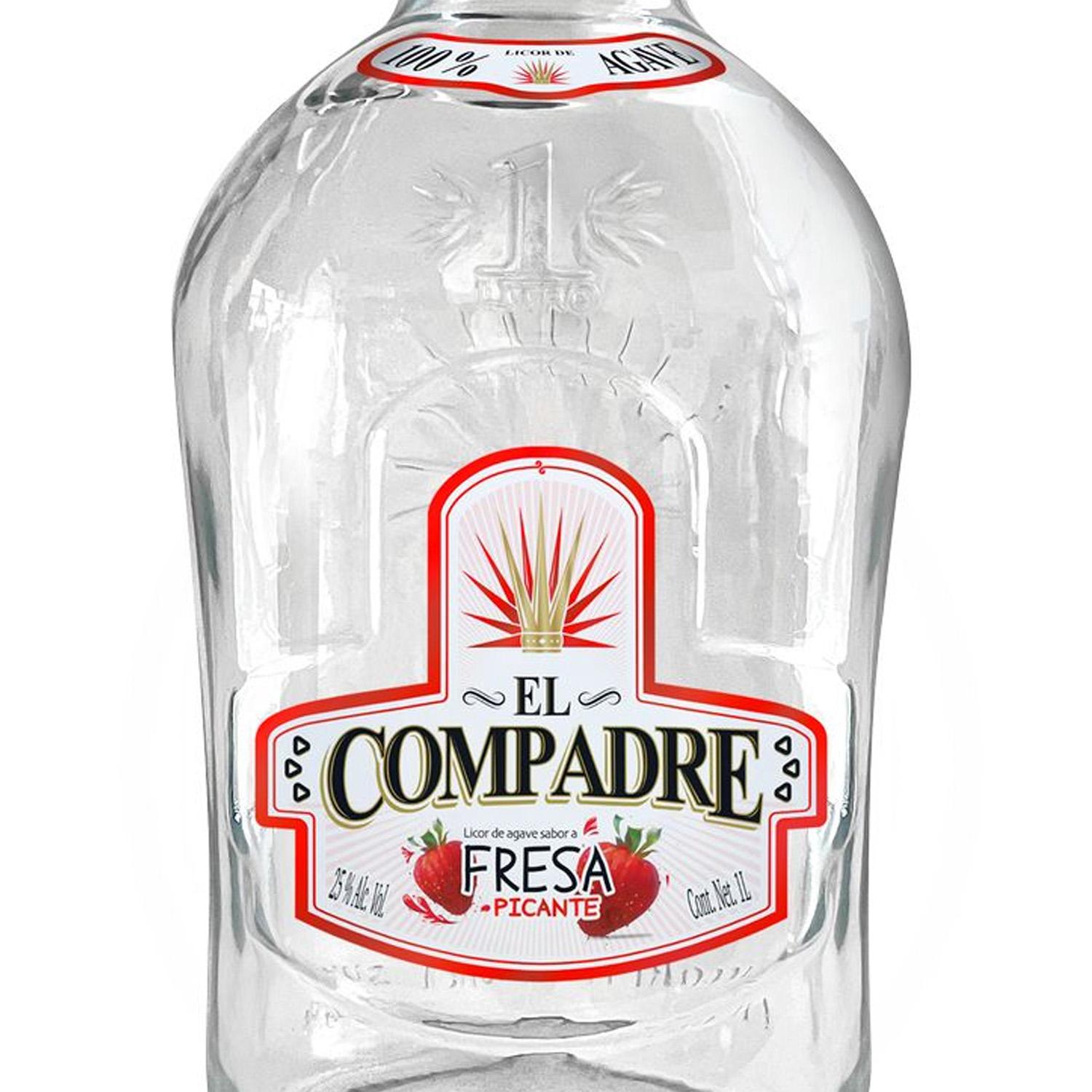Pack de 6 Licor De Agave El Compadre Fresa Picante 1 L