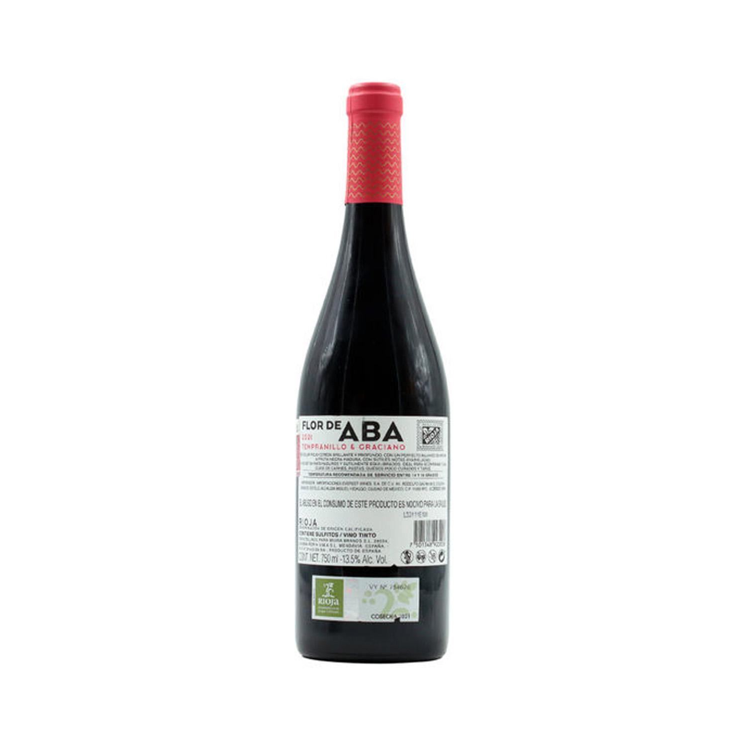 Pack de 4 Vino Tinto Flor De Aba Roble Tempranillo 750 ml