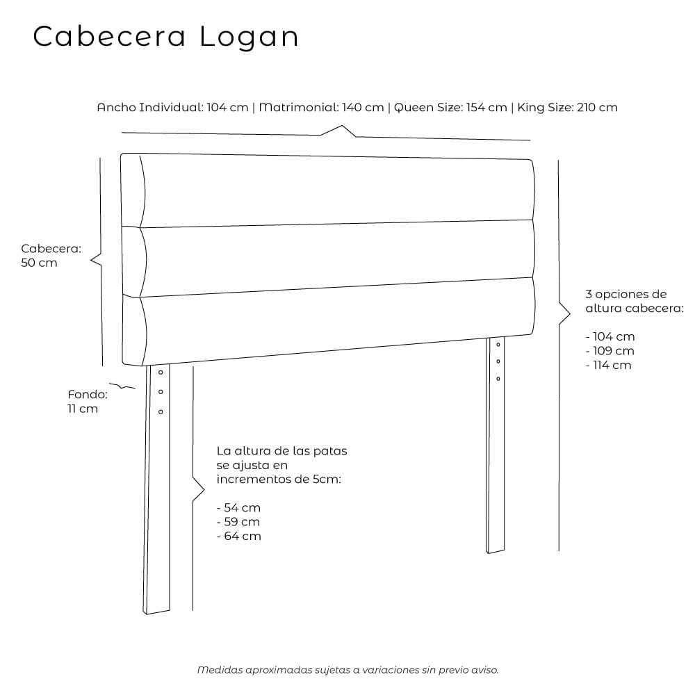 Cabecera Queen Size Dicasa Logan Arena RGH
