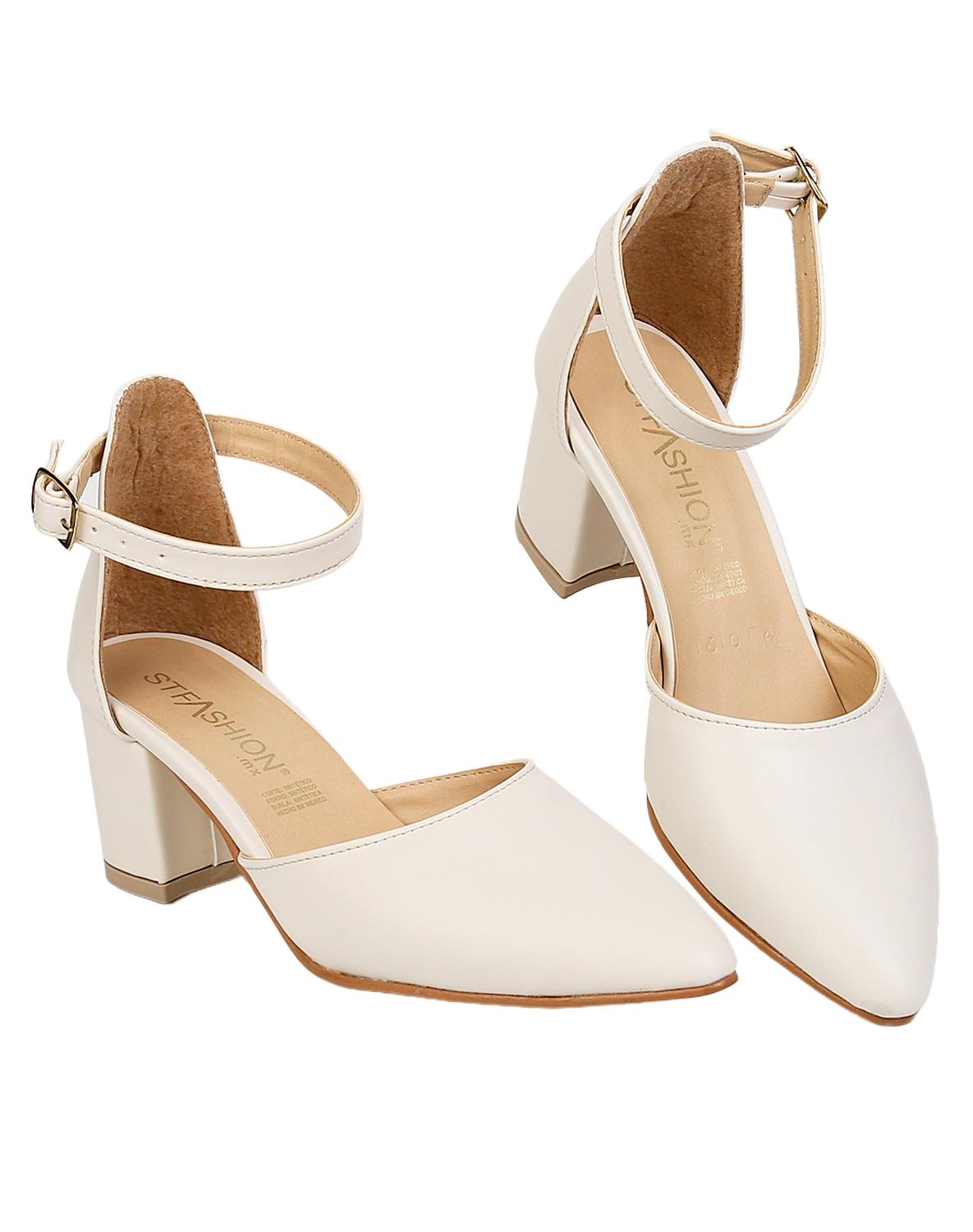 Zapatilla Mujer Tacón Blanco Stfashion 00303721